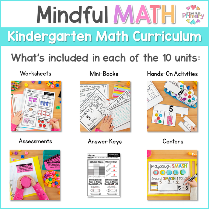 Kindergarten Math Curriculum - 100 Math Lessons, Math Centers, Workshe