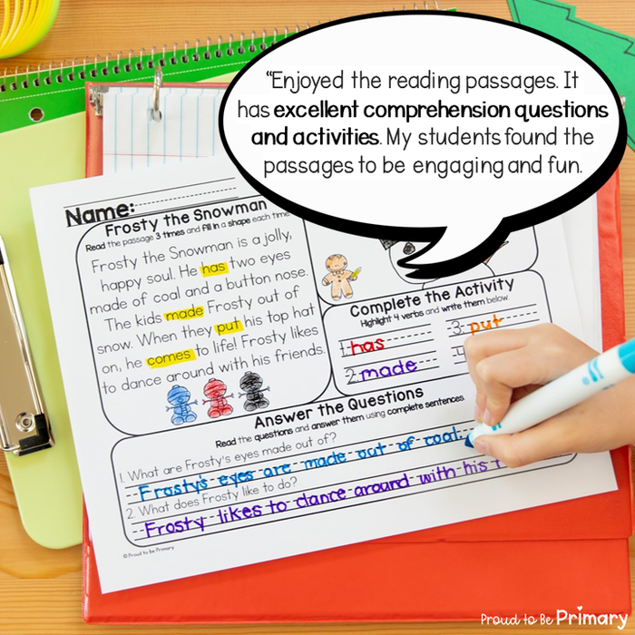 December Reading Comprehension Passages: Daily Comprehension Mats