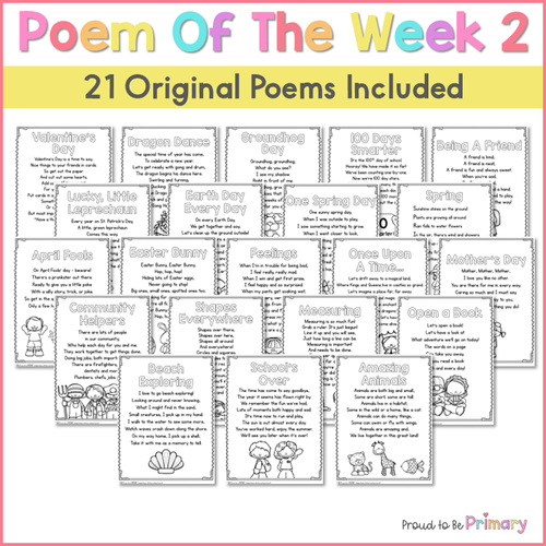 85 Weekly Poems & Poetry Comprehension Small Group Shared Reading Acti
