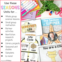 Spring Summer Fall Winter Writing & Reading Activities, Crafts, Scienc