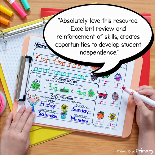 Morning Word Work Activities - No-Prep Spelling & Sight Word Practice