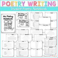 Poetry Writing Unit Poetry Comprehension Activities, Poetry Notebook,