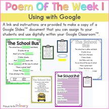 Poem of the Week - 22 Weekly Poems & Poetry Shared Reading & Fluency A