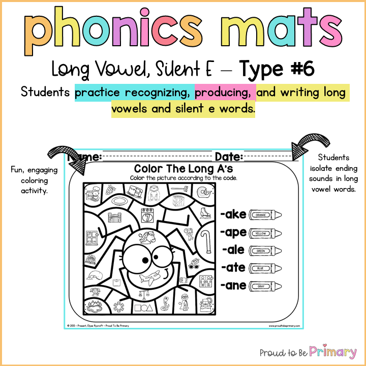 Long Vowel CVCE Silent E Worksheets, Decodable Passages & Phonics Acti ...