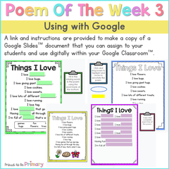 Poem of the Week Shared Reading Poems & Activities with MLK and Pengui