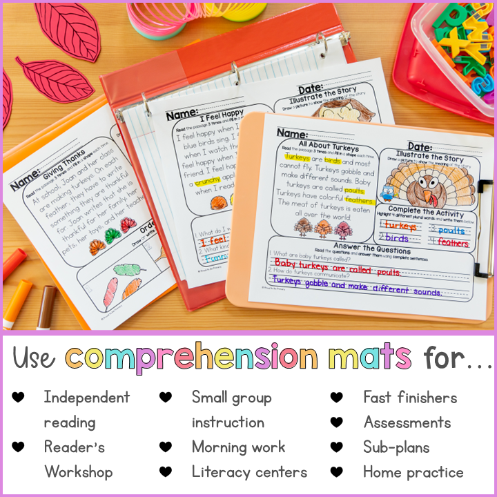 November Reading Comprehension Passages – Proud to be Primary