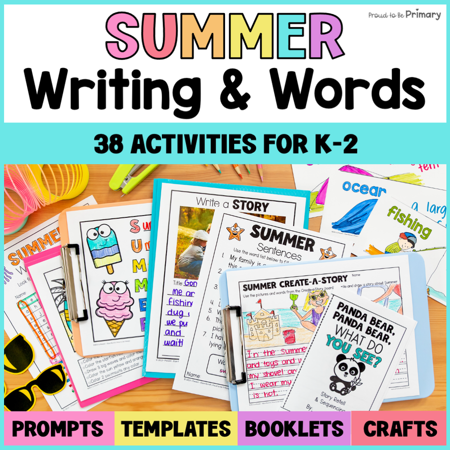 Summer Writing Activities & Word Work - End of the Year Prompts, Poetr