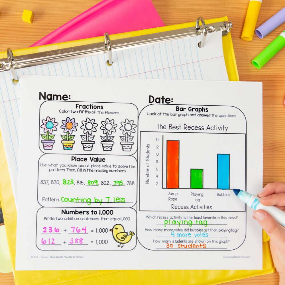 April Math Spiral Review Worksheets for 2nd Grade – Proud to be Primary