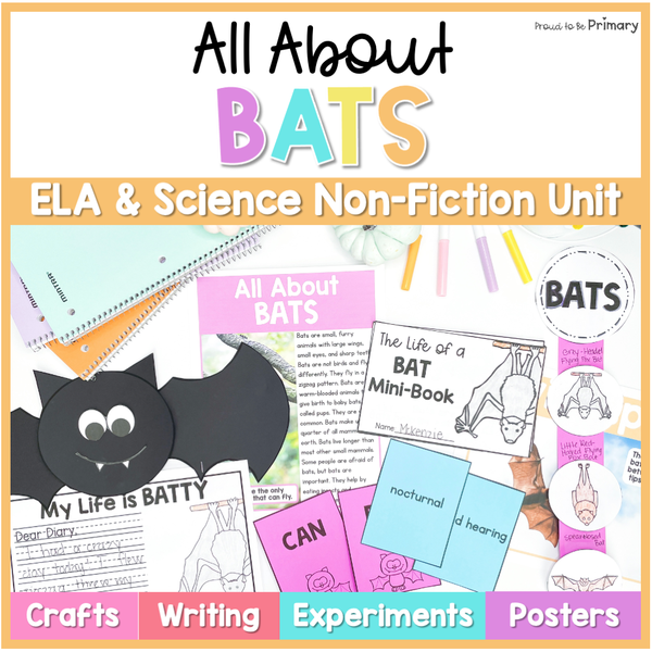 All About Bats Fall Unit - Bat Fact Life Cycle Activities Science Writ