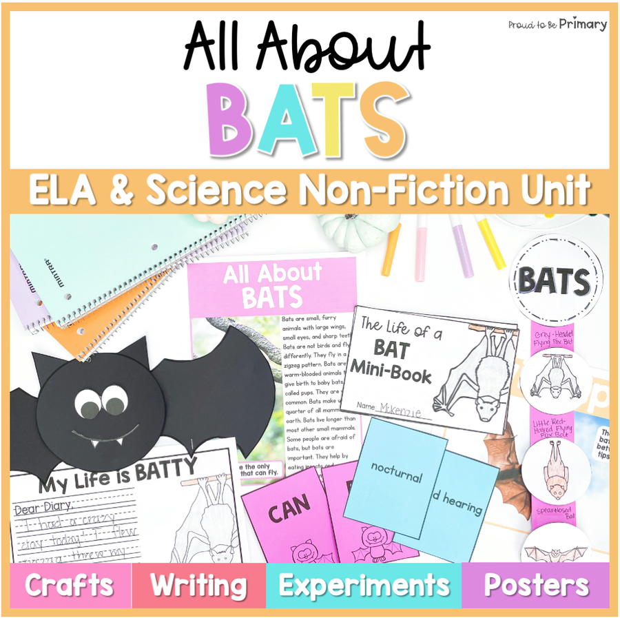 All About Bats Fall Unit - Bat Fact Life Cycle Activities Science Writ