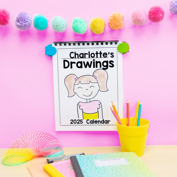 Monthly Editable Directed Drawing Calendar 2025 - Keepsake Christmas M