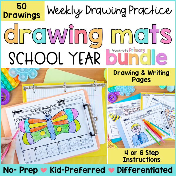 Directed Drawing Writing Activities + FREE Editable Calendar 2025