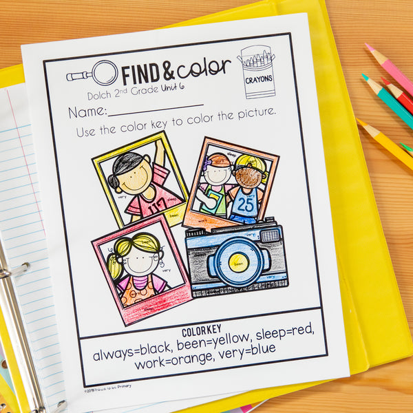 Dolch Sight Word Color by Code Worksheets – Proud to be Primary