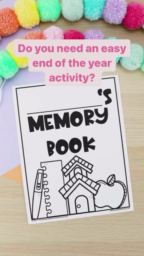 End of the Year SEL Memory Book Cover & Writing Prompts 1st-3rd Grades