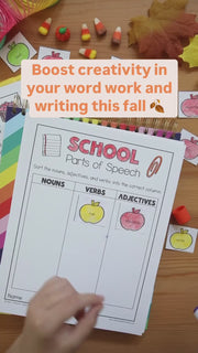 Fall Writing Paper Word Work Activity Worksheets, Pumpkin Template