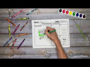 Halloween Directed Drawings | How to Draw Frankenstein, haunted house,