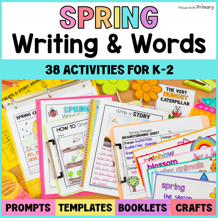 Spring April May Writing Prompts Activities, Word Work - Opinion, Crea