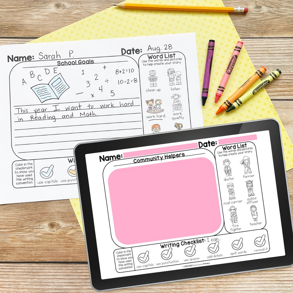 Writing Prompts Journal Paper Social Emotional SEL Writing Center Acti