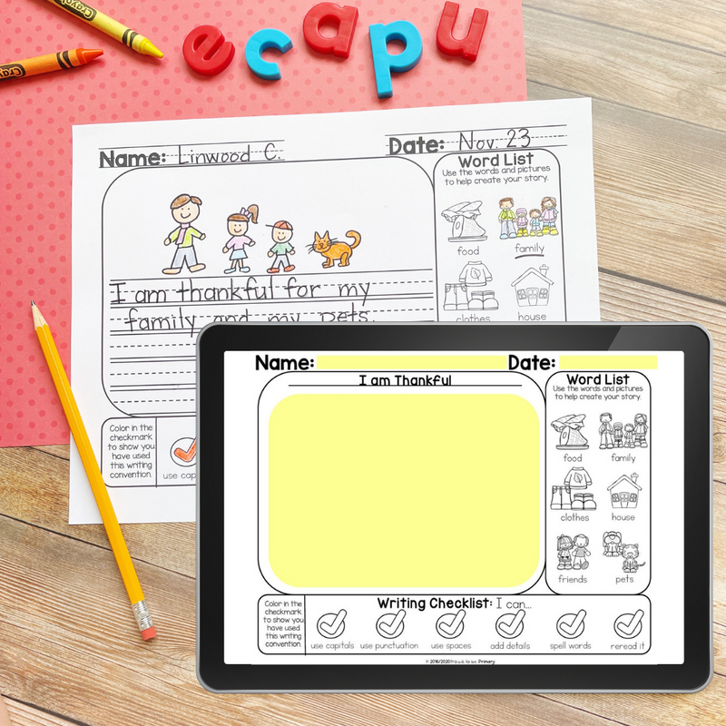 Writing Prompts Journal Paper Social Emotional SEL Writing Center Acti