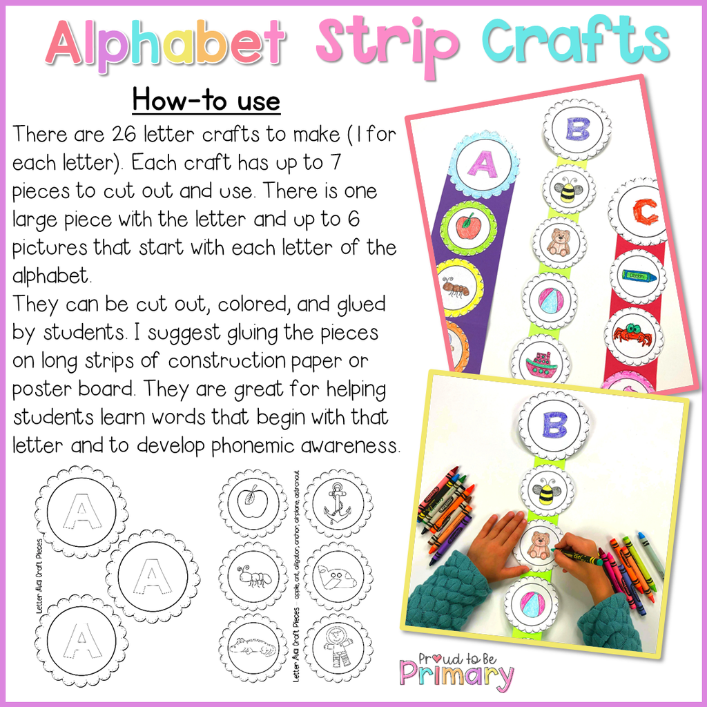 Alphabet Letter Sounds Strip Crafts – Proud to be Primary
