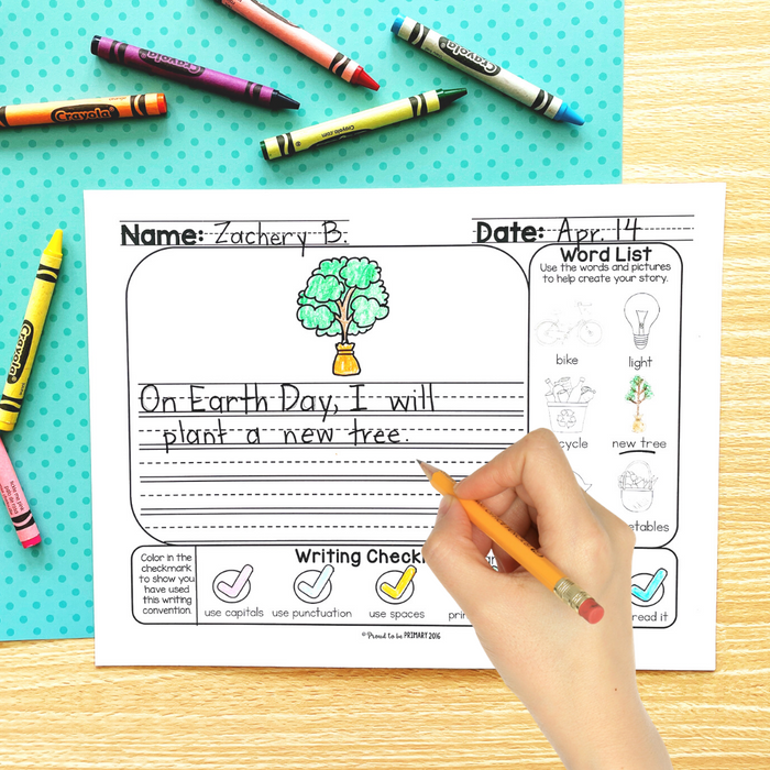 April Spring Easter Earth Writing Center Prompts Paper Morning Work Ac