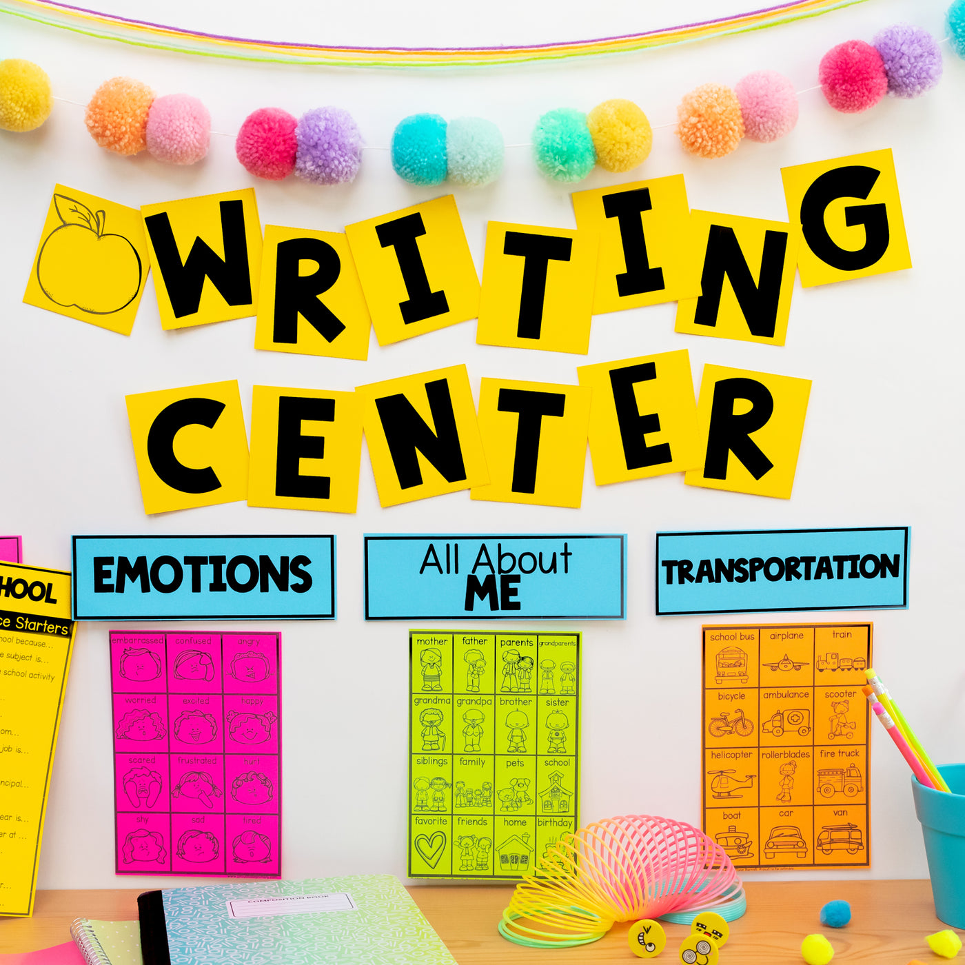 Writing Center Bundle for K, 1st and 2nd Grade Classrooms