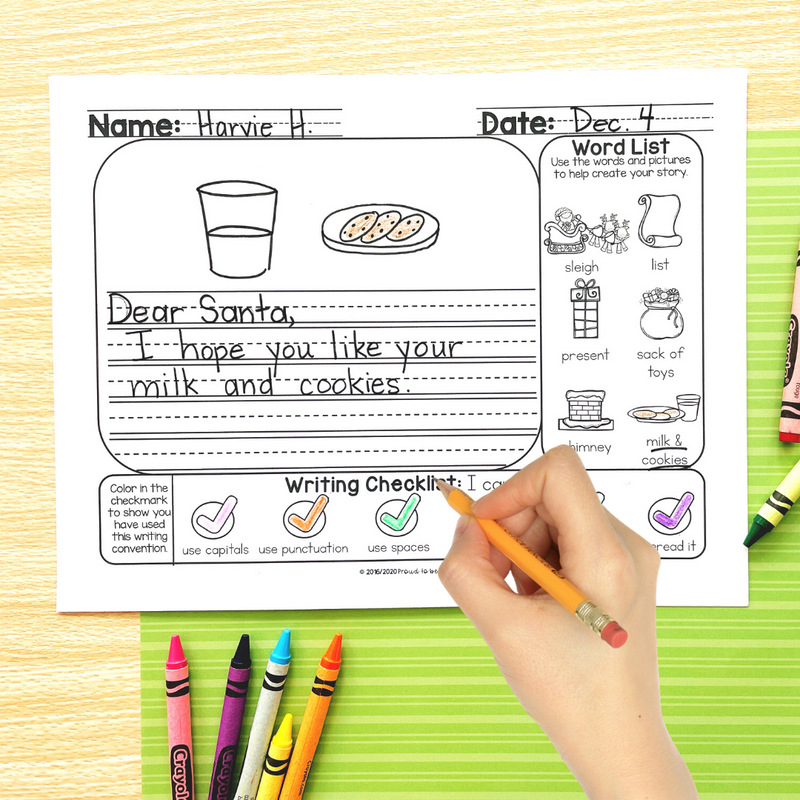 December Christmas Holiday Writing Center Activities Prompts Paper Mor