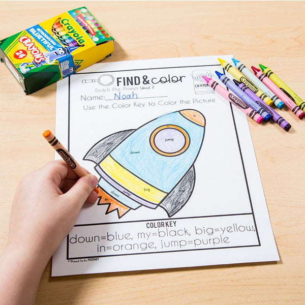 Dolch Color by Sight Word Worksheets - Pre-Primer, Primer, 1st, 2nd, 3