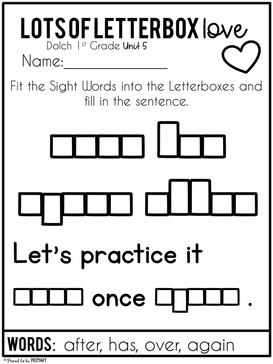 Dolch Sight Word Spelling Letter Formation Practice Sheets Worksheets