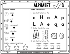 Guided Reading Comprehension Alphabet Checks – Proud to be Primary