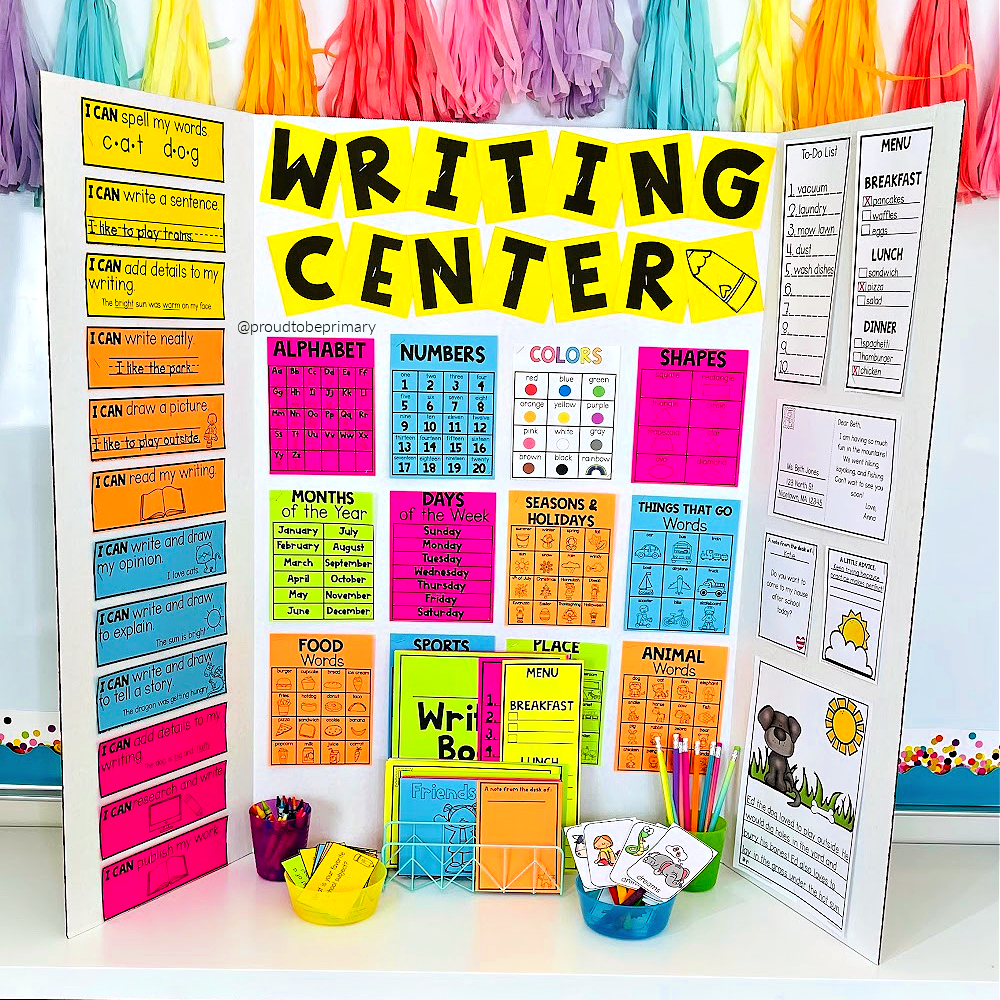 Writing Center for Kindergarten, First, and Second Grade Classrooms ...