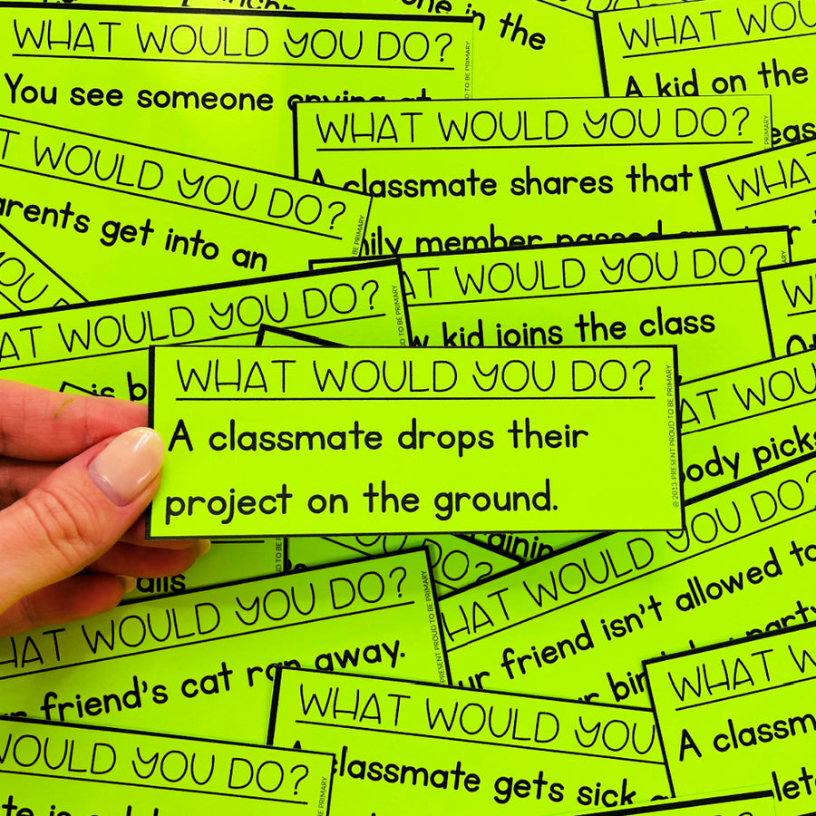 Social Skills Role Play Scenario Task Cards - Social Emotional SEL Gro
