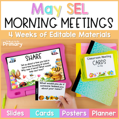 May Spring SEL Morning Meeting Slides Activities, Questions, Greetings