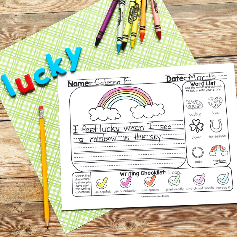 March St Patricks Day Spring Writing Center Prompt Paper Morning Work