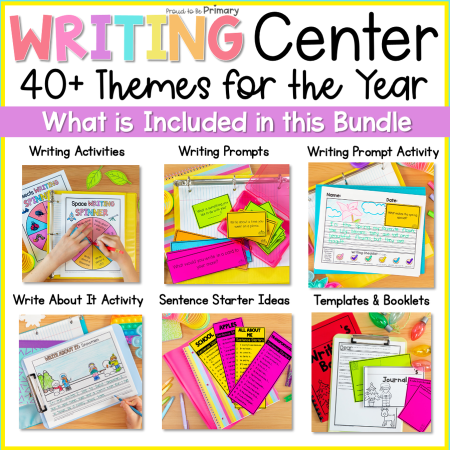 Writing Center Bundle for K, 1st and 2nd Grade Classrooms