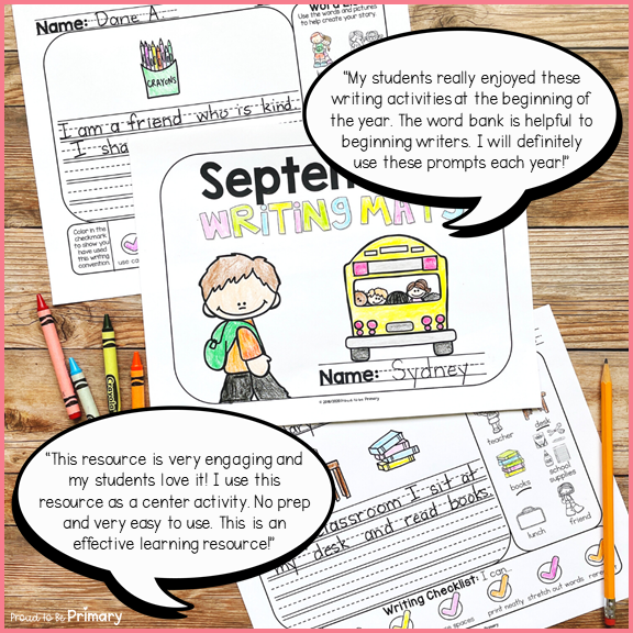 Back to School Writing Prompts – Proud to be Primary