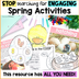 Butterfly, Chicken, Frog, Flower Life Cycle Crafts & Spring Science Ac