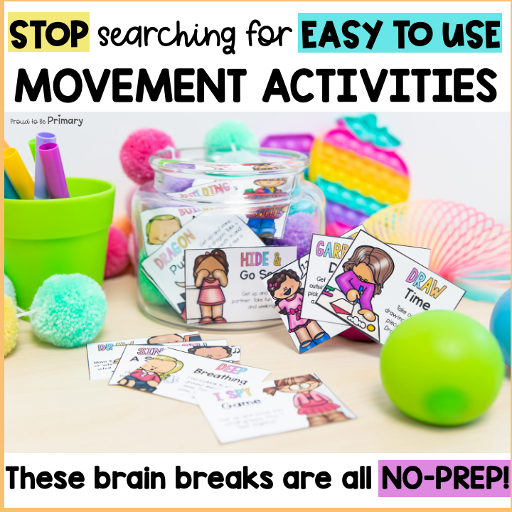Brain Breaks & Activity Cards for Classroom Management – Proud to be ...
