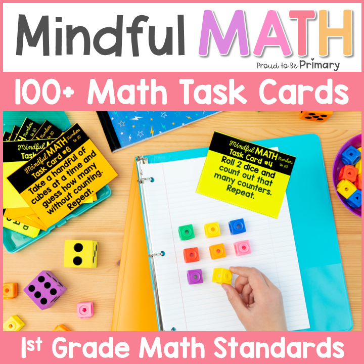 1st Grade Math Warm-Ups - Grade One Math Activity Task Cards & Number