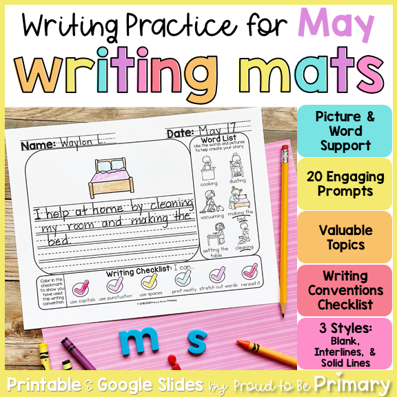 Writing Prompts Practice for May – Proud to be Primary
