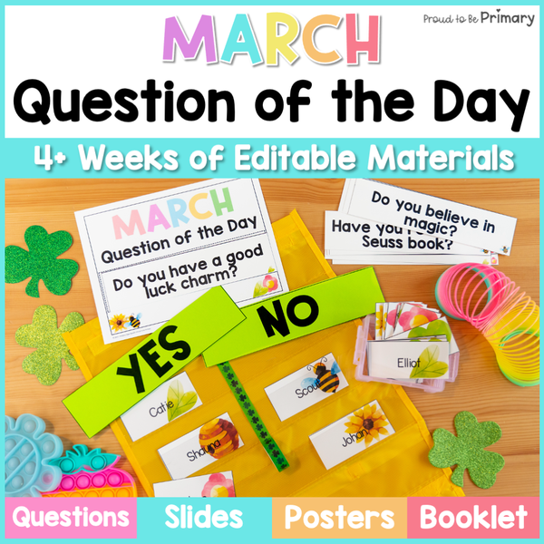 March Question of the Day Cards for Morning Meeting – Proud to be Primary