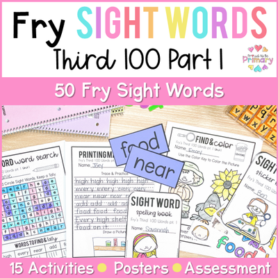3rd Grade Fry Sight Word List Coloring Sheets, Centers, Assessment