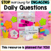 April Question of the Day Cards for Morning Meeting