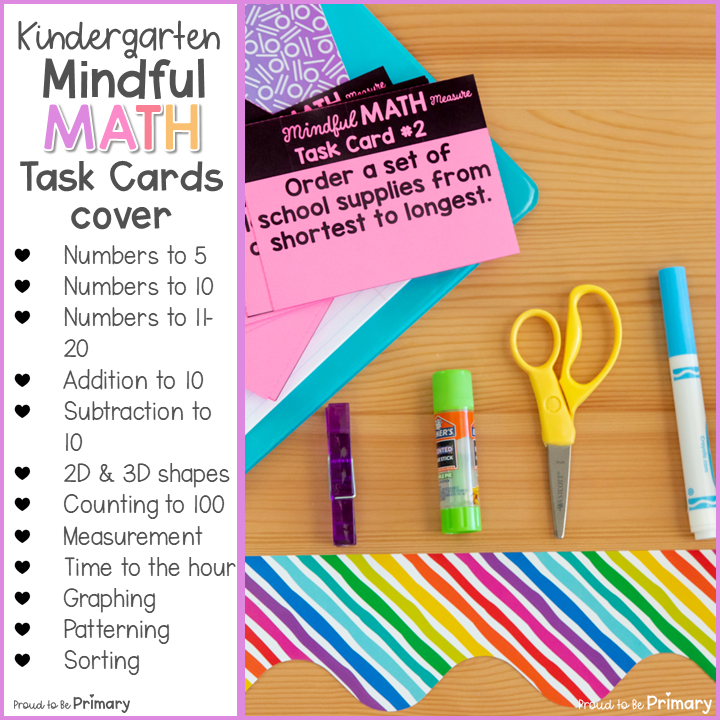 Kindergarten Math Warm-Ups - Daily Math Activity Task Cards – Proud to ...