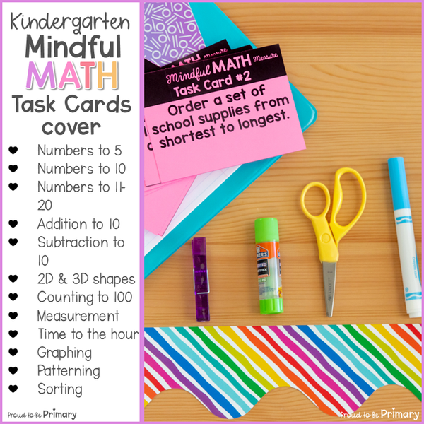 Kindergarten Math Warm-Ups - Daily Math Activity Task Cards – Proud to ...