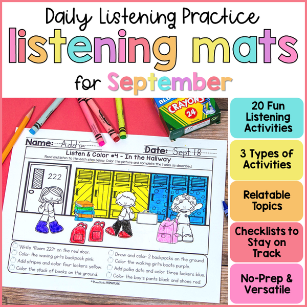 Listening Activities for Back to School (August or September) – Proud ...