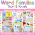 Word Family Short 'E' Vowel CVC and CVCC Activities for Kids