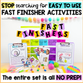 Early Finisher Choice Board, Task Cards, & Worksheets Packet