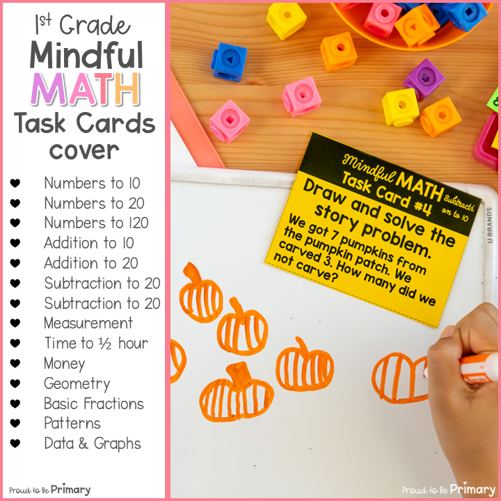 1st Grade Math Warm-Up Activity Task Cards – Proud to be Primary