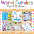 Word Family Short 'O' Vowel CVC and CVCC Activities for Kids